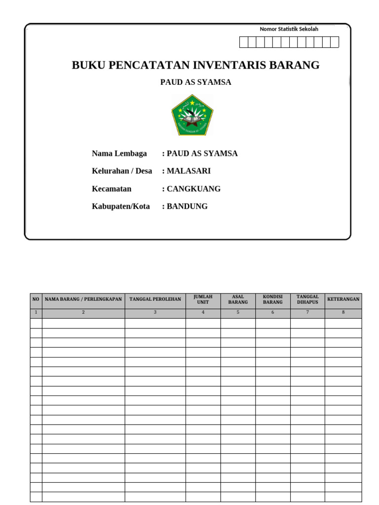 Buku Inventaris Barang | PDF