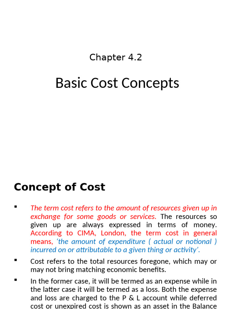 Understanding Basic Cost Concepts | PDF | Cost Of Goods Sold | Cost
