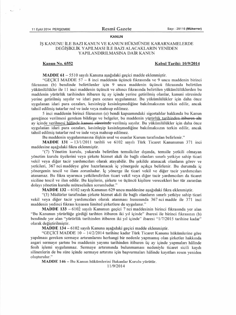 6102 Sayılı Kanun HK | PDF