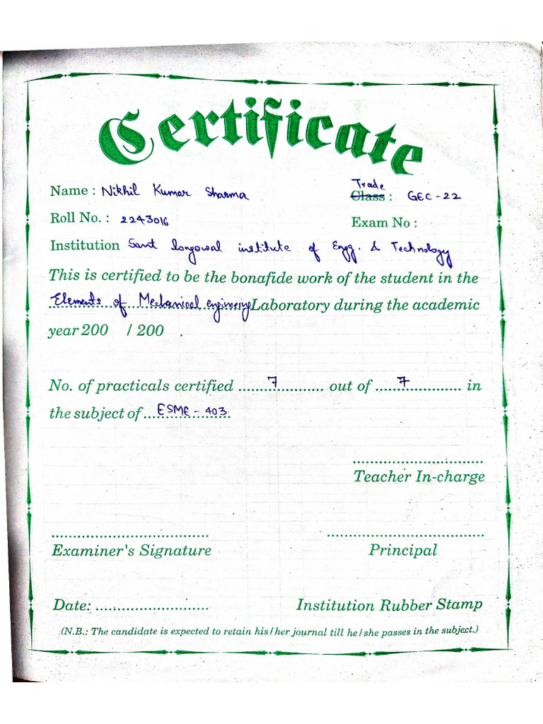 Complete File of Mechanical Lab (ESME-403) | PDF