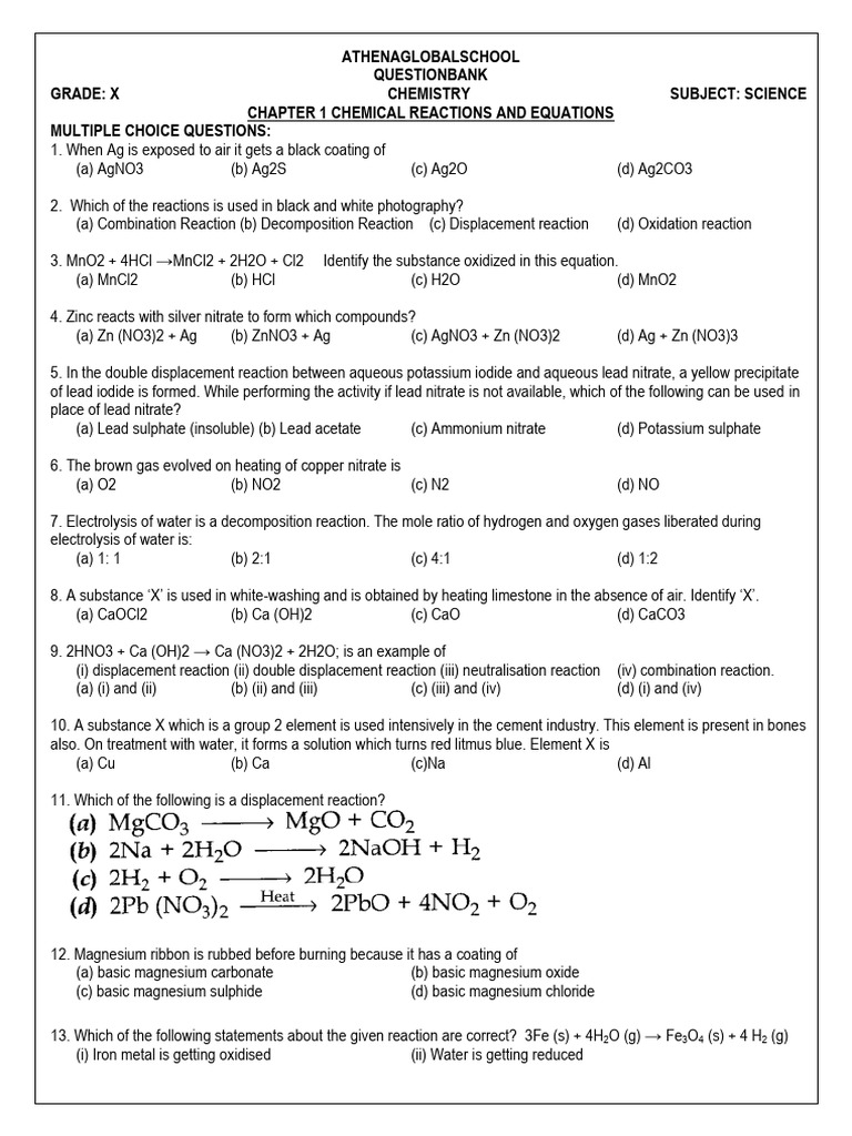 Athena Chem Qb... | PDF | Chemical Reactions | Redox