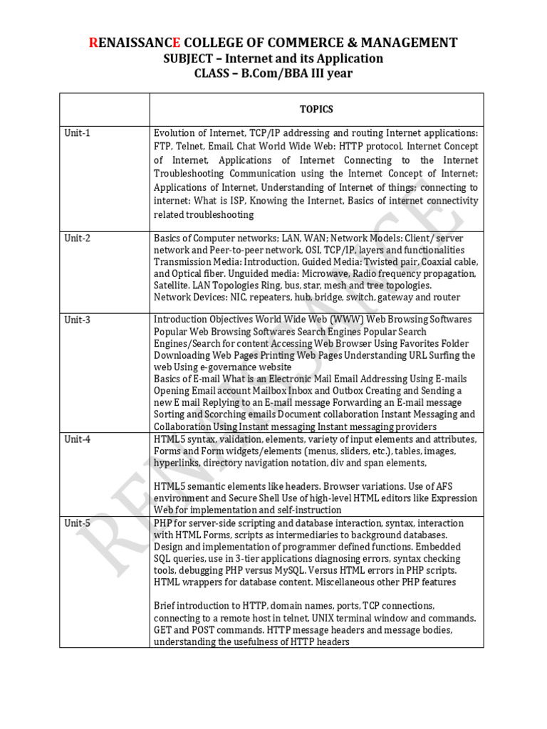 Internet and Its Application | PDF | Computer Network | World Wide Web