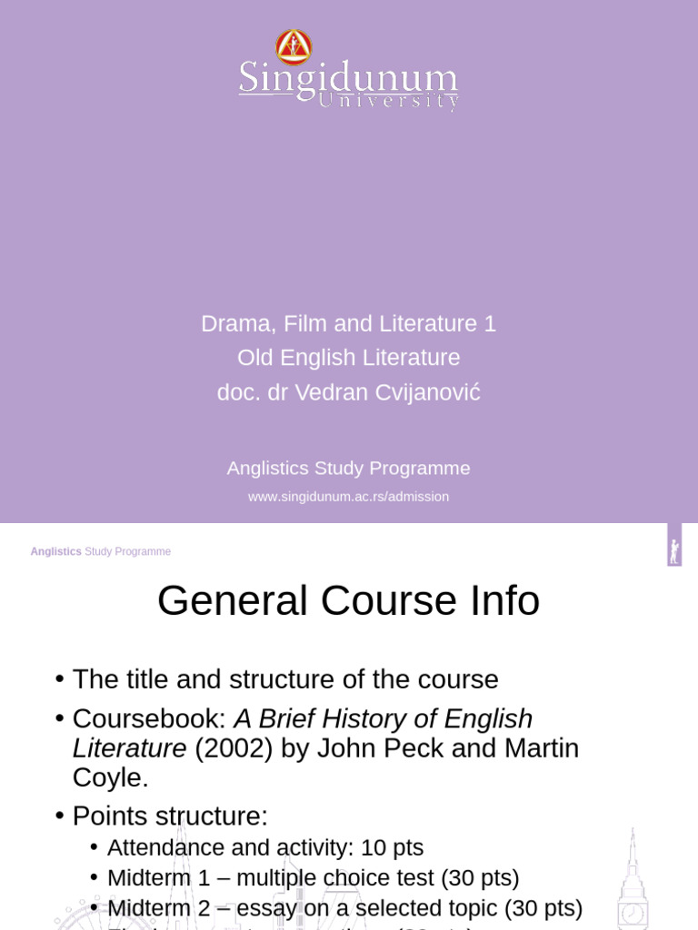 Old English Literature Overview | PDF | Beowulf | English Literature