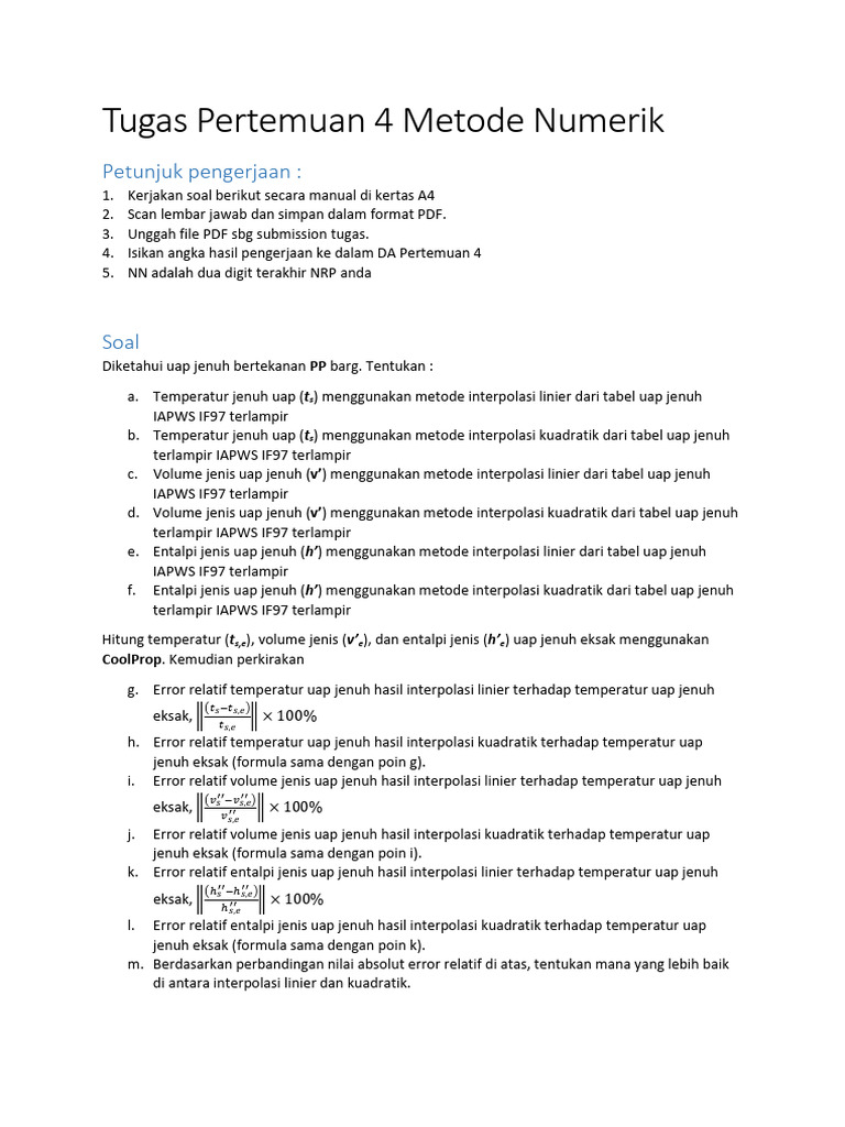 Tugas Pertemuan 4 Metode Numerik | PDF