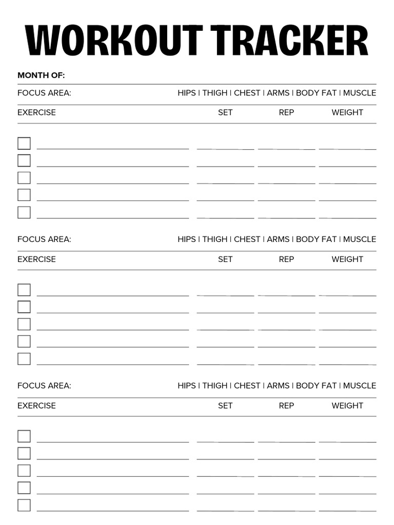 Colorful Illustrative Workout Tracker Planner | PDF