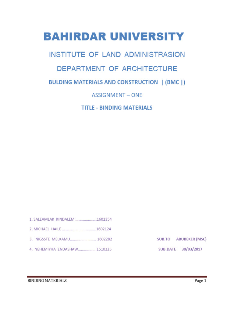 BINDING materials | PDF | Lime (Material) | Cement