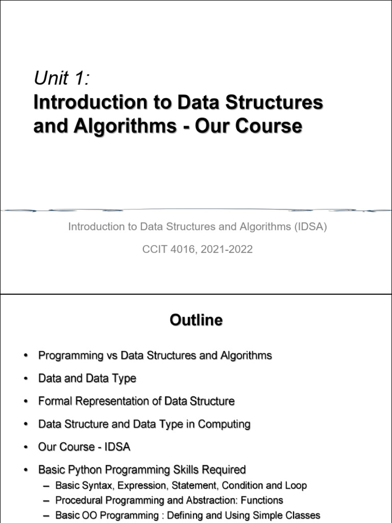 Intro to Data Structures & Algorithms | PDF | Class (Computer Programming) | Data Type