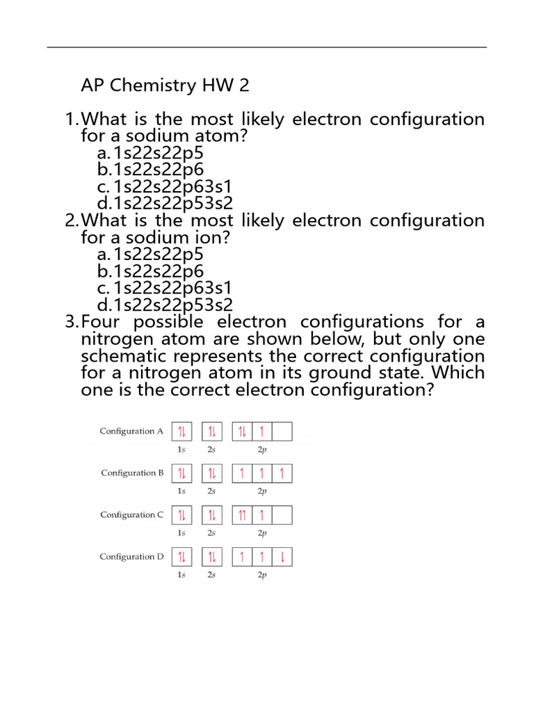 Chemistry HW 2 | PDF