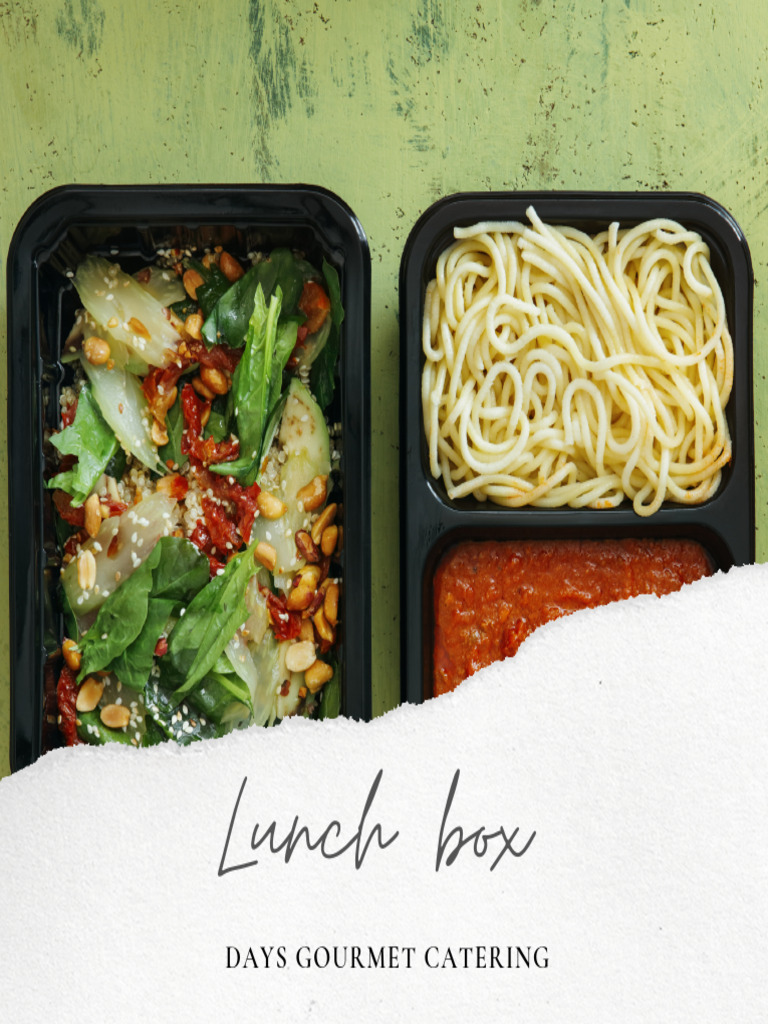 Menú de Lunch Box Gourmet | PDF | ensalada | Relleno
