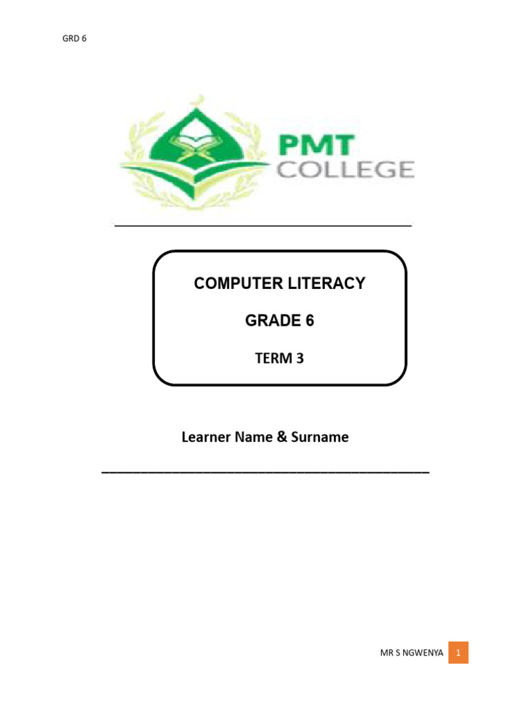 Term 3 Grade 6 Content Coverage | PDF | Icon (Computing) | Personal ...