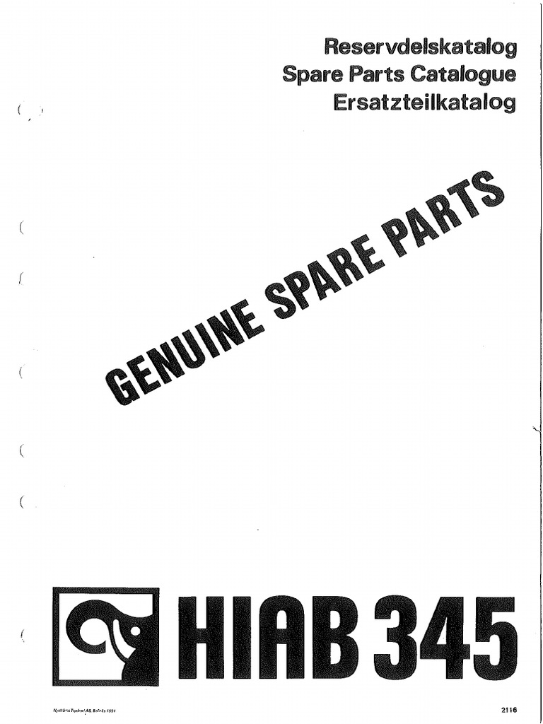 Hiab 345 Parts Book | PDF