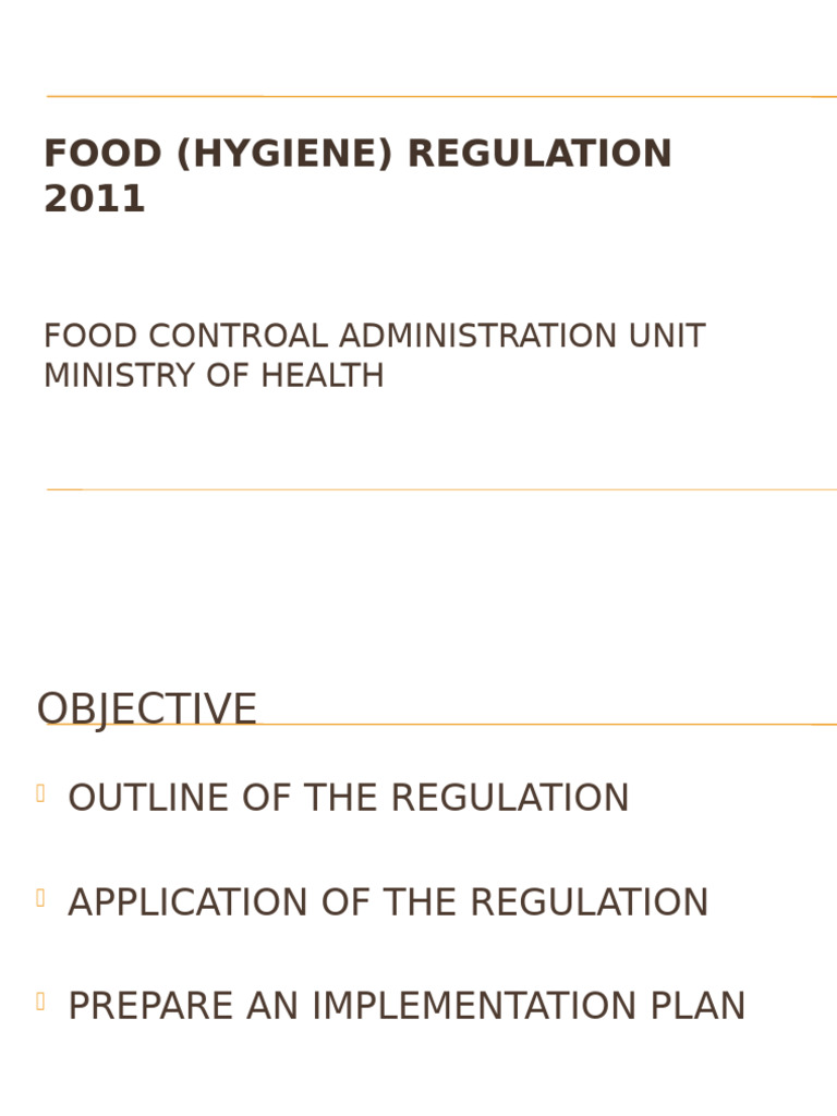 Food Hygiene Regulation | PDF | Water | Hygiene