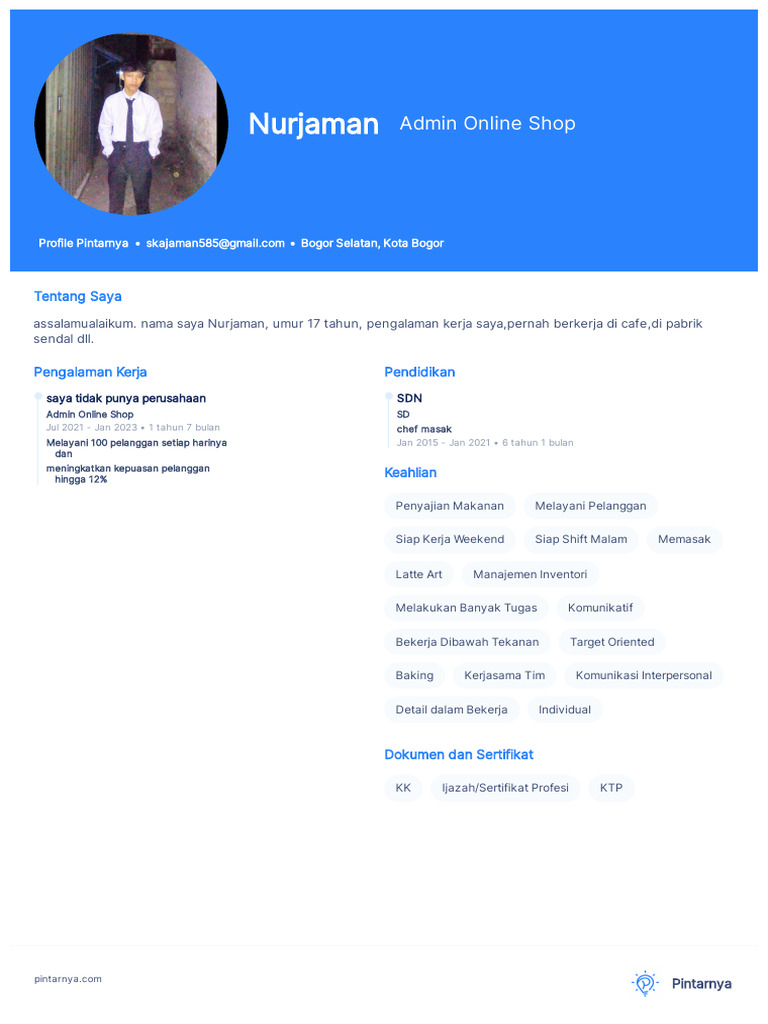 Nurjaman Pintarnya CV | PDF