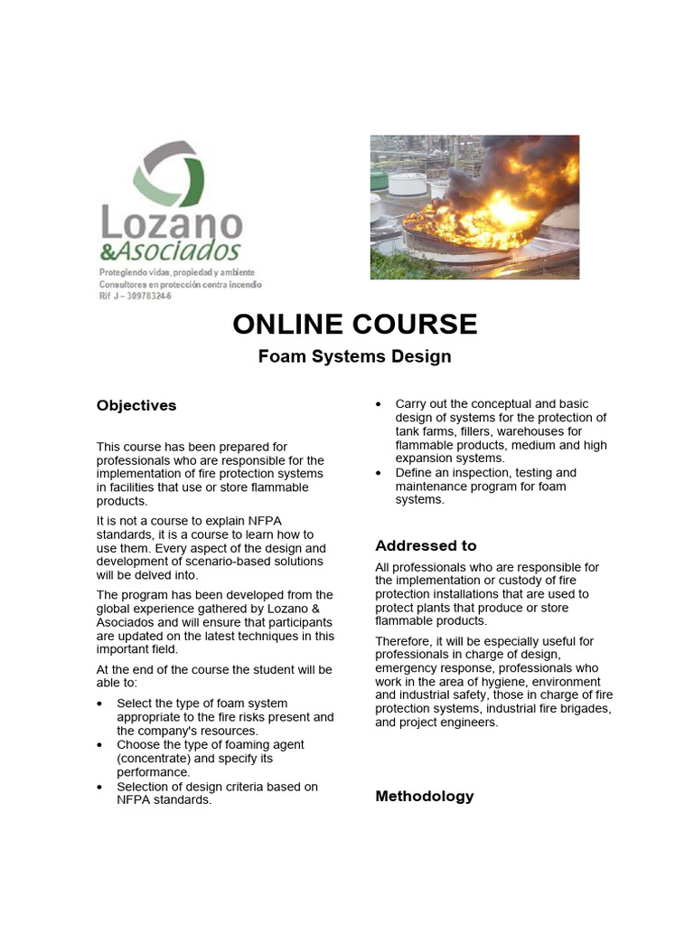 Foam Systems Design Course Online | PDF | Educational Technology | Tanks
