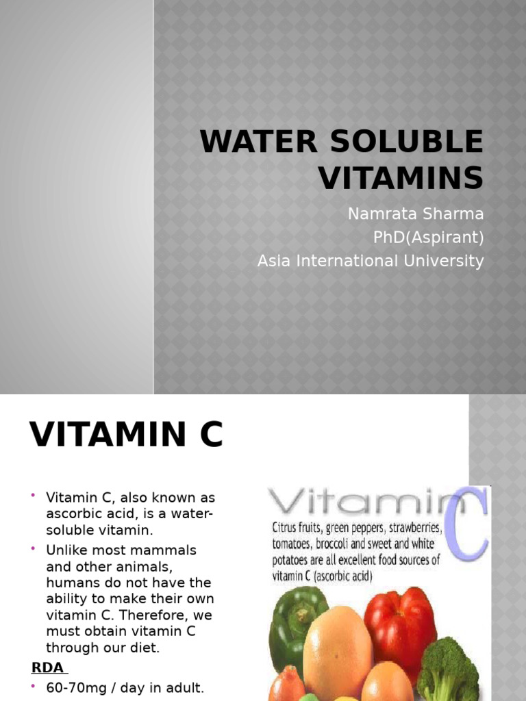 Essential Water-Soluble Vitamins Guide | PDF | Vitamin B12 | Vitamin C