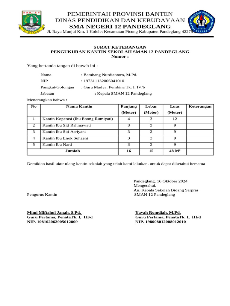 surat keterangan hasil ukur | PDF