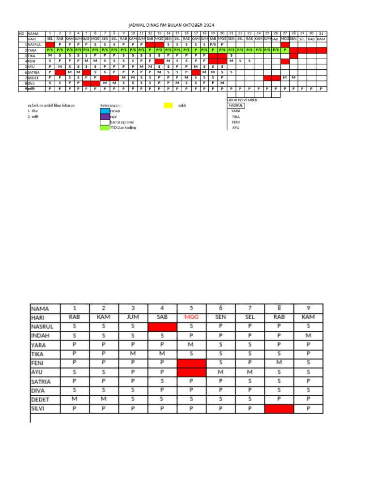 Jadwal RM Bulan Oktober | PDF