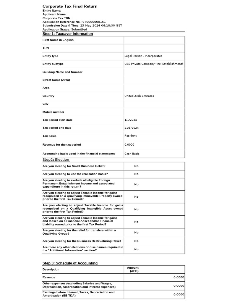 FTA CT Return Format | PDF | Tax Deduction | Expense