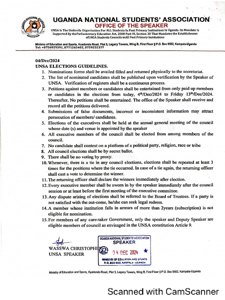 Guidelines For AGM and Elections | PDF