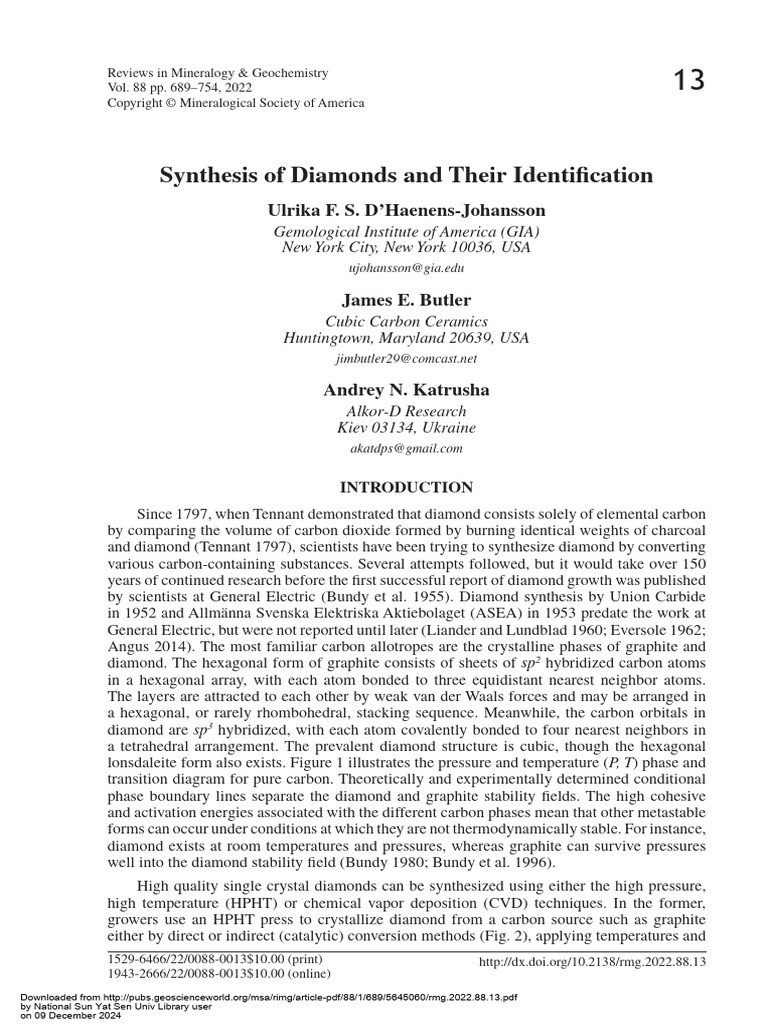 Diamond Paper | PDF | Diamond | Carbon