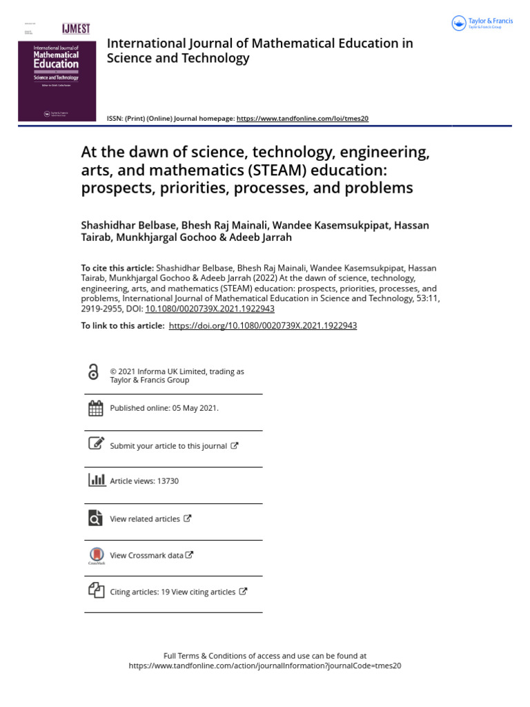 Journal_STEAM | PDF | Science, Technology, Engineering, And Mathematics ...