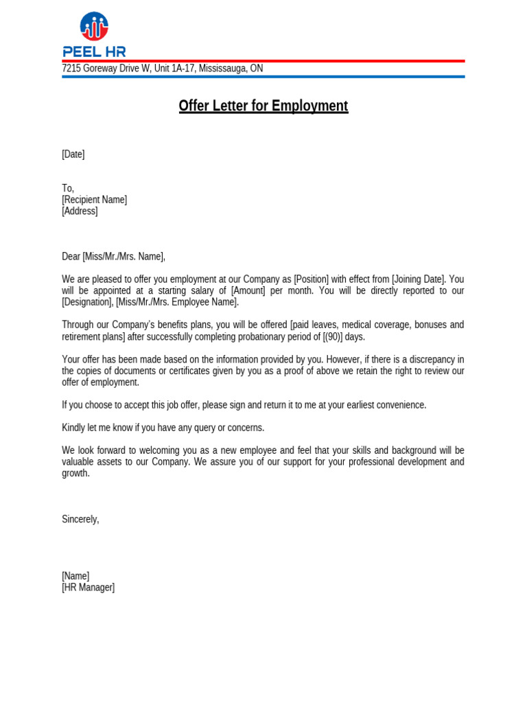 Offer Letter | PDF