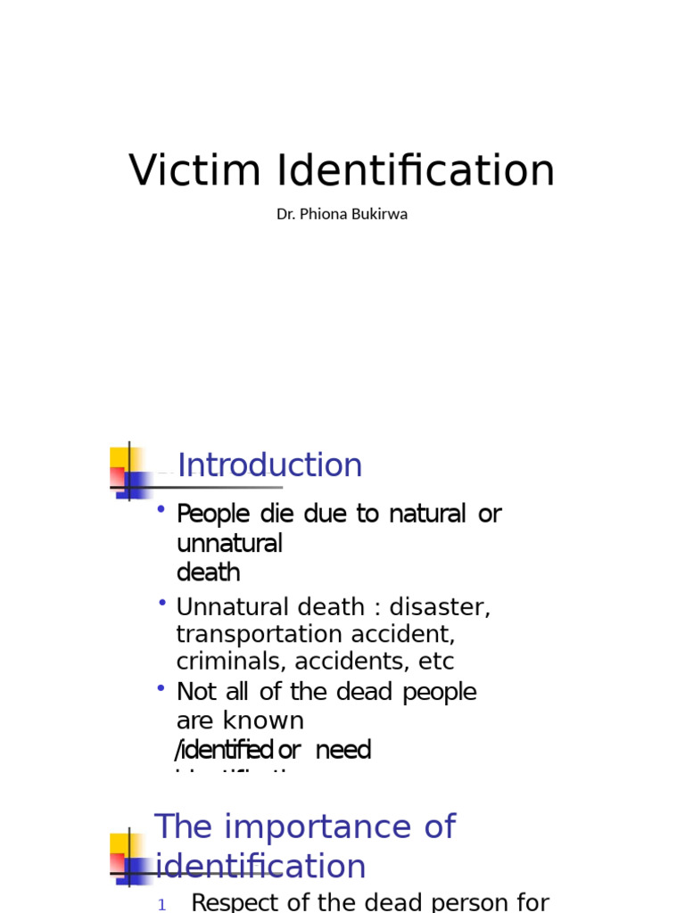 Victim Identification Methods Explained | PDF | Mitochondrial Dna ...