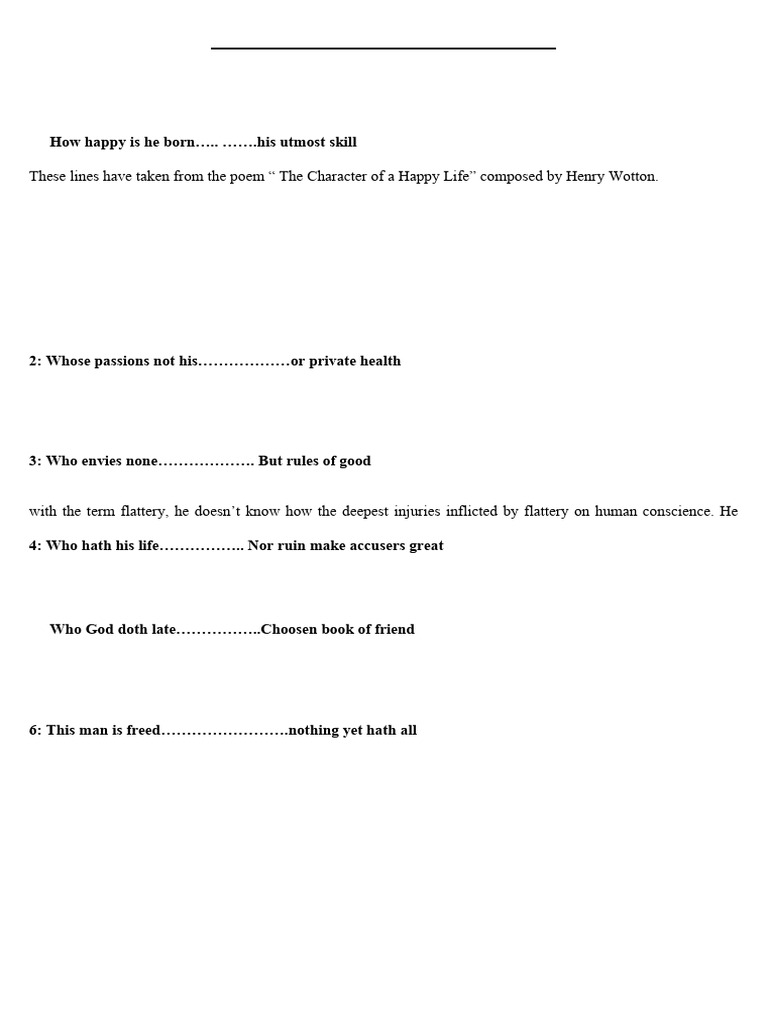 The Character of Happy Life - Expanation | PDF | Virtue | Religious ...