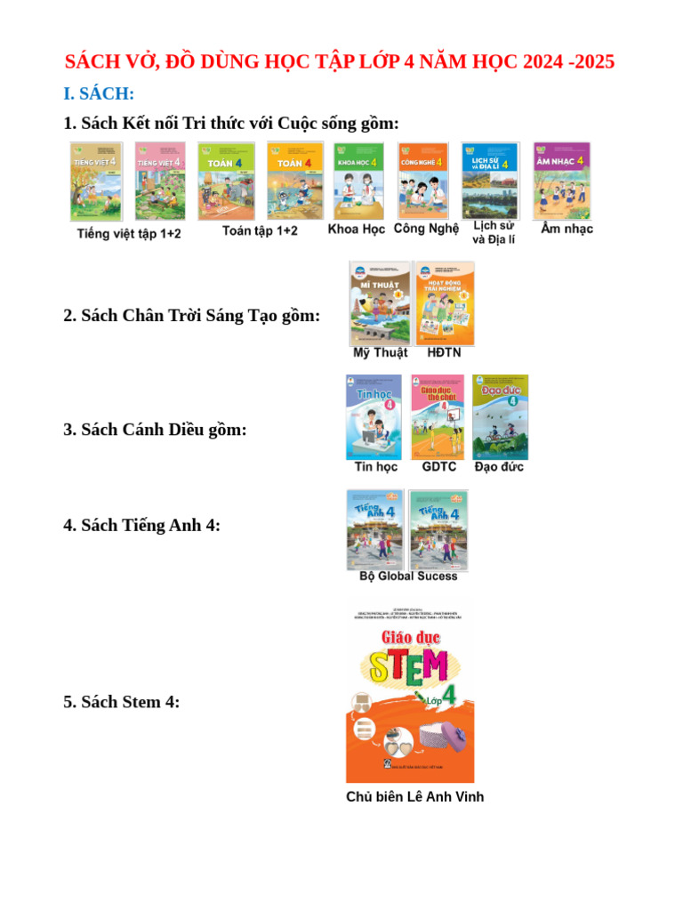 Sach Vo Va Dung Cu Hoc Tap Lop 4 NH 24 - 25 | PDF