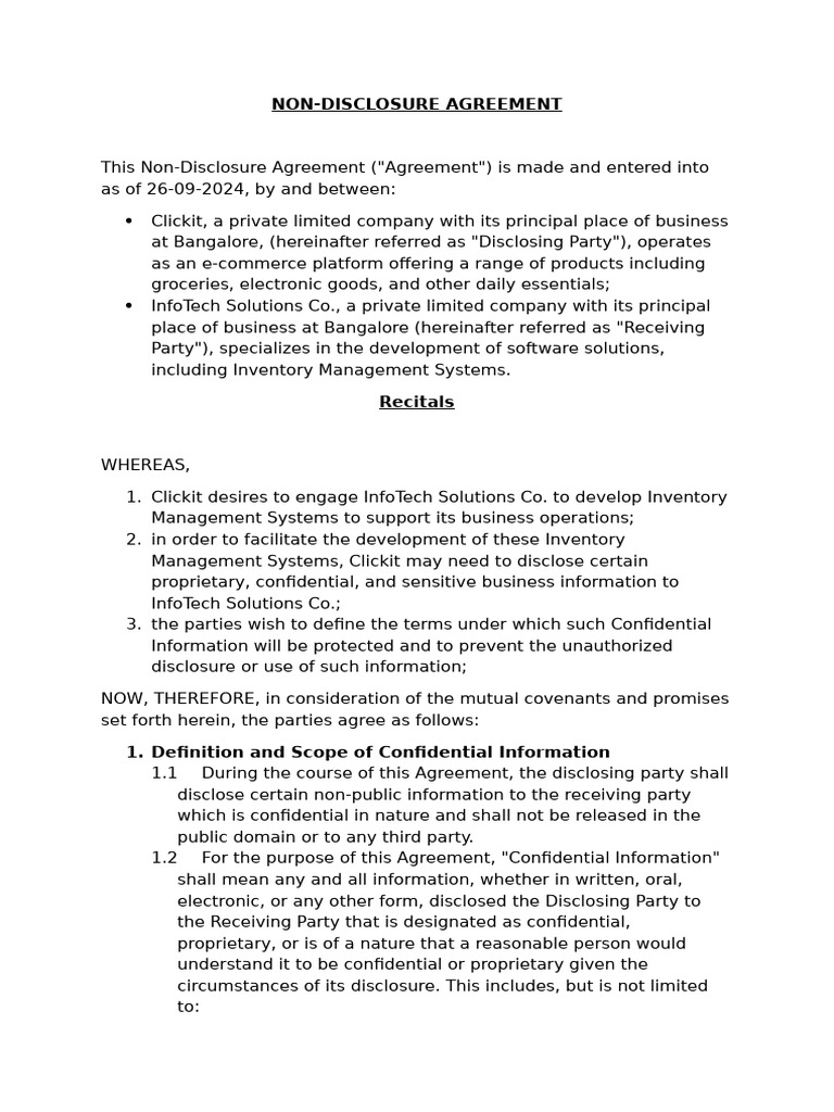 NDA | PDF | Legal Remedy | Non Disclosure Agreement
