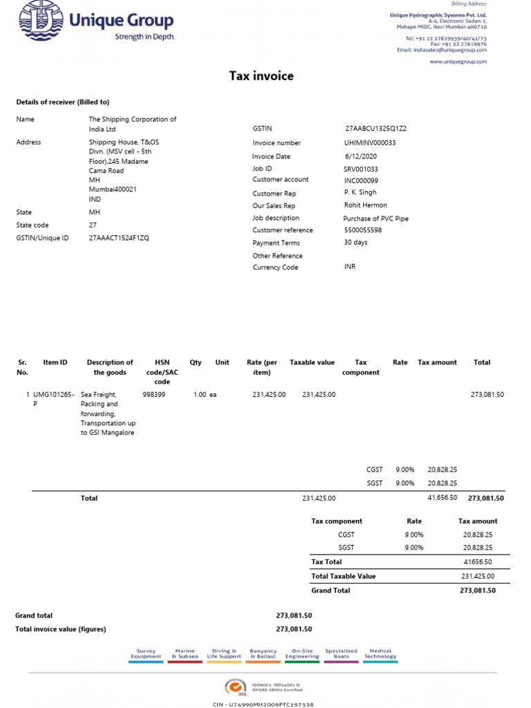 Tax Invoice for PVC Pipe Purchase | PDF | Invoice | Trade