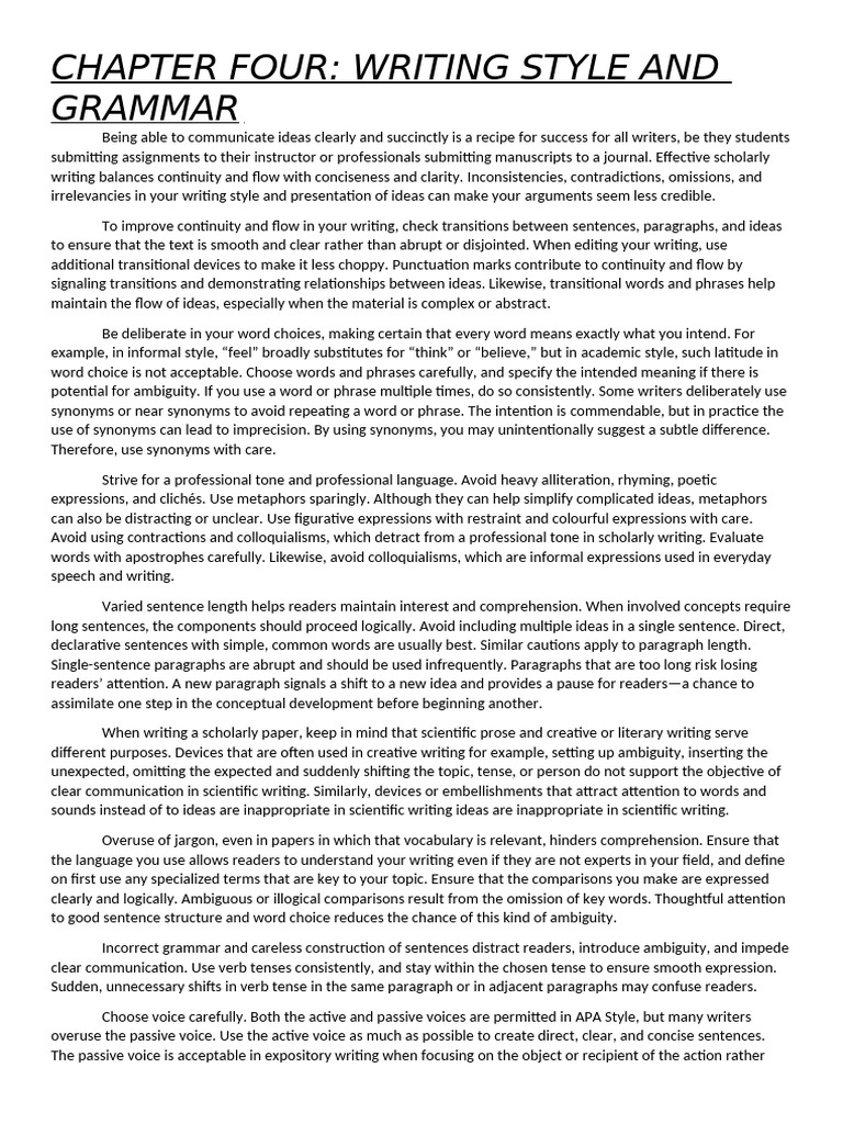 Apa Coursework Summary For Chapter Four | PDF | Ambiguity | Syntax