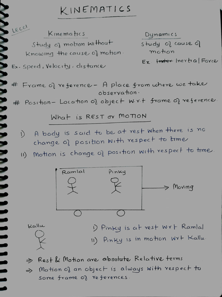 Kinematics (Motion in a Straight Line) (1) | PDF