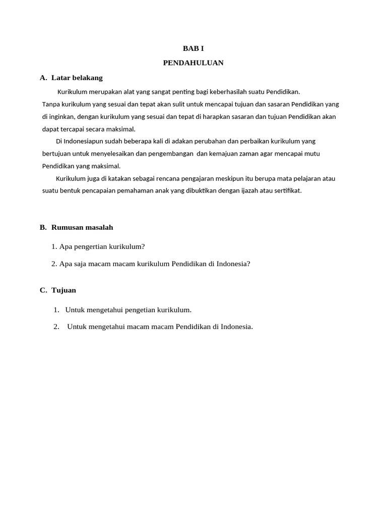 Macam Macam Kurikulum | PDF