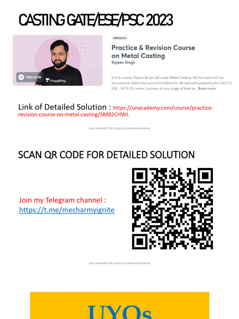 Casting Practice Que PYQ BANK | PDF