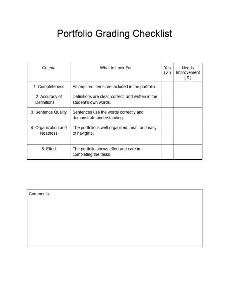 4201 Portfolio Grading | PDF