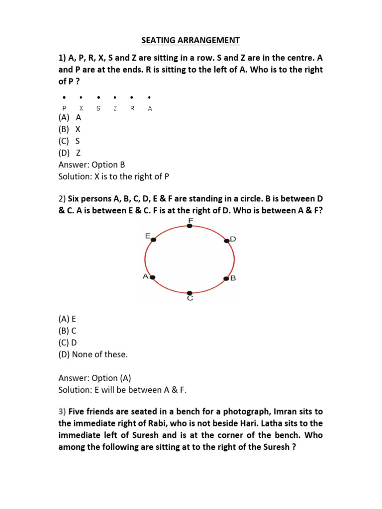 Seating Arrangement | PDF