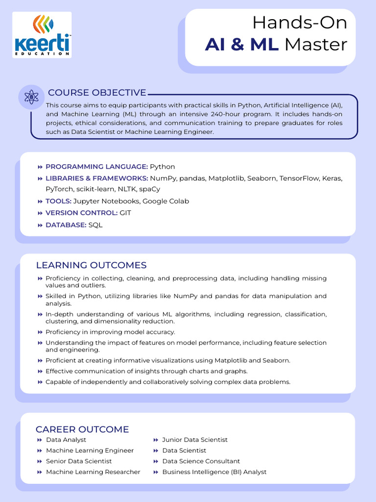 Data Science One Page Keerti Education 2 | PDF