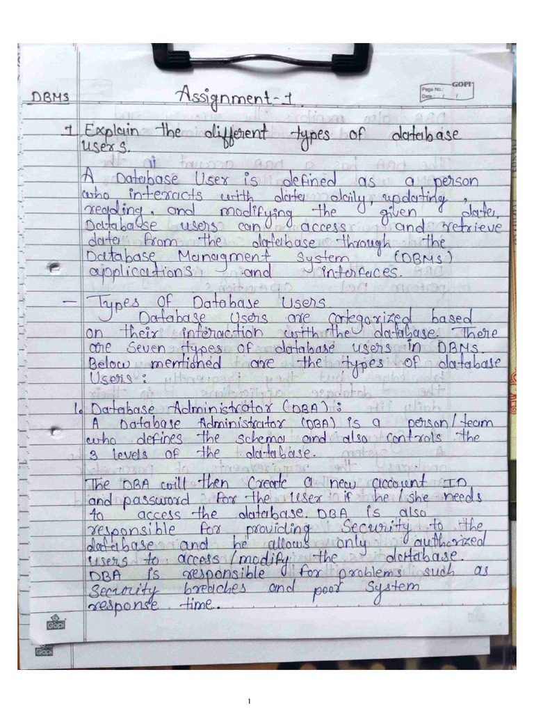 DBMS-Assignment - 1 | PDF