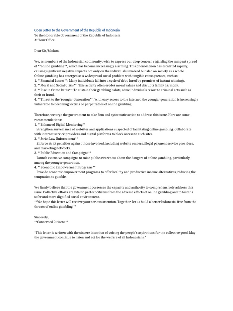 Open Letter To The Government | PDF