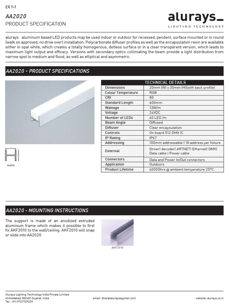 Alurays Tech sheet | PDF | Light Emitting Diode | Electrical Engineering