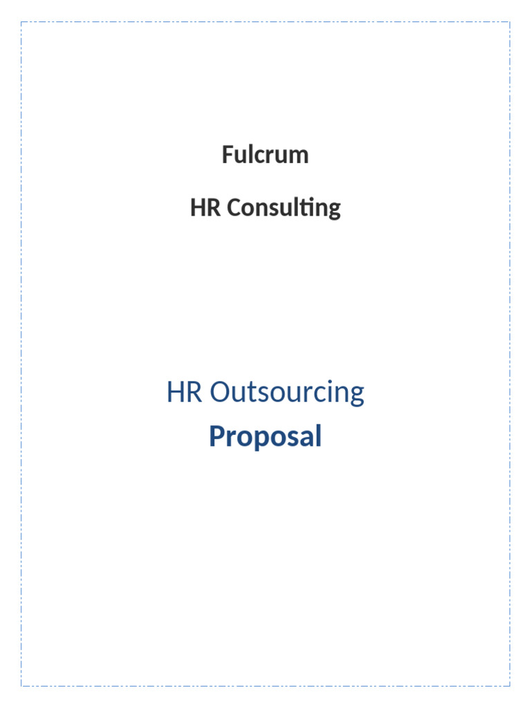 HR Outsourcing Proposal | PDF | Human Resources | Employment