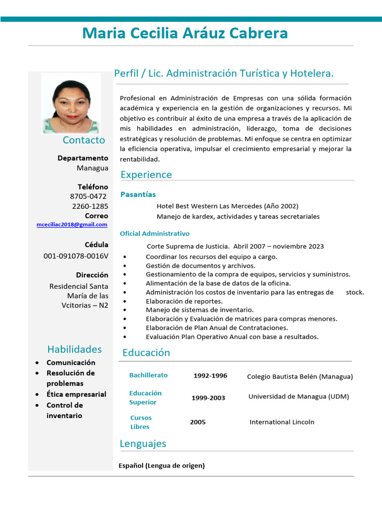 Experiencia en Administración y Gestión | PDF | Business
