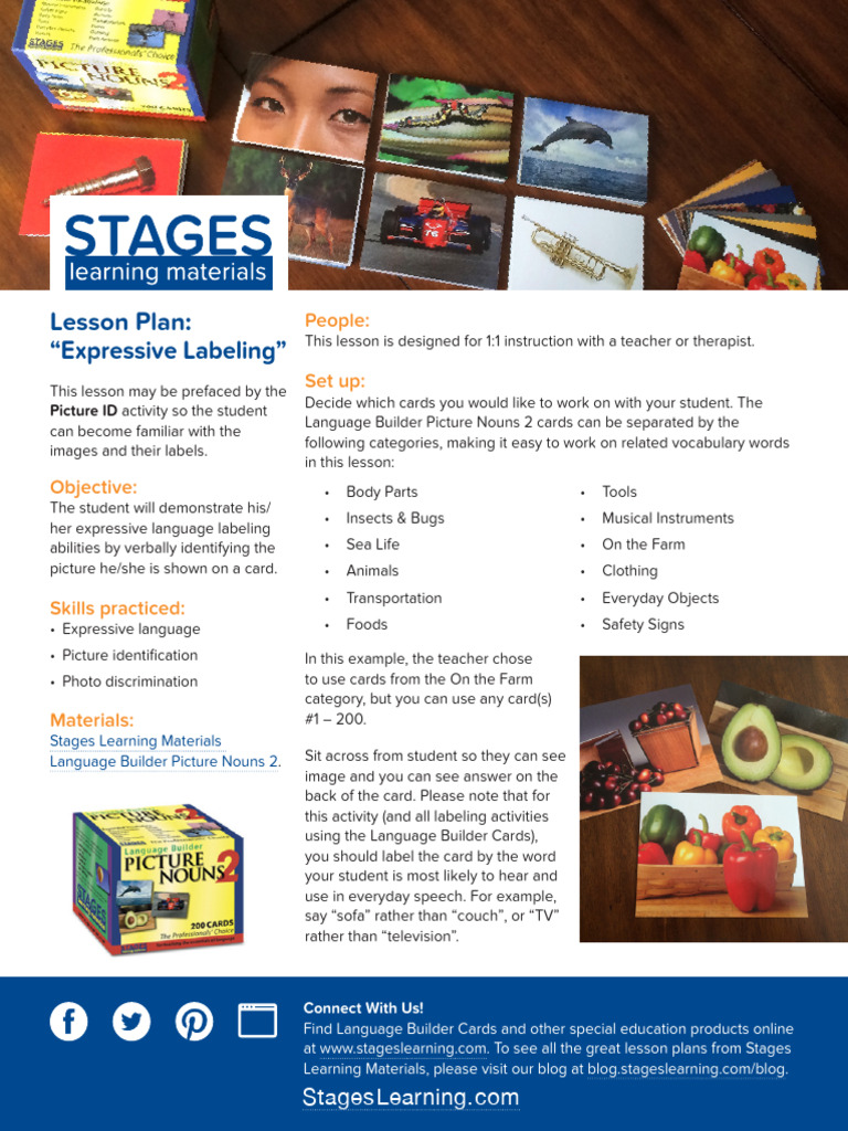 Lesson Plan: "Expressive Labeling": People: Set Up | PDF | Word ...