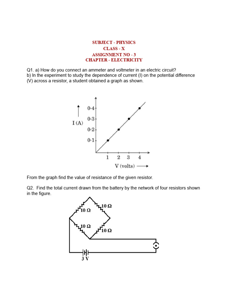 X Physics 3 Electricity-2 | PDF