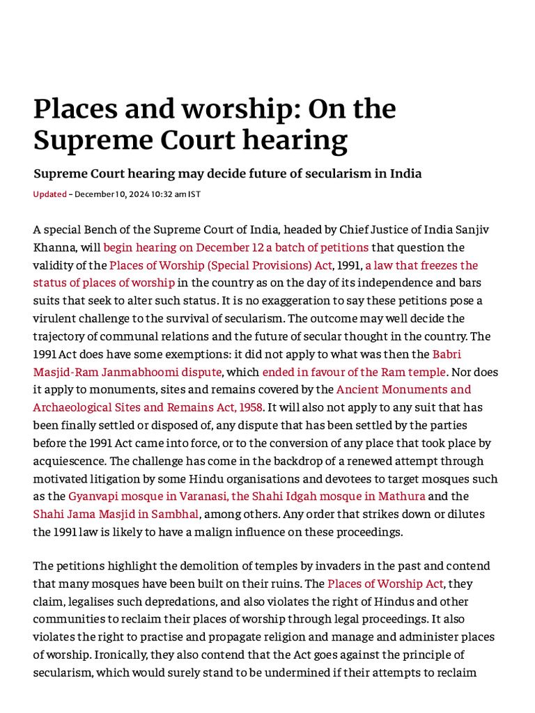 Places and Worship - On The Supreme Court Hearing - 241212 - 015508 ...