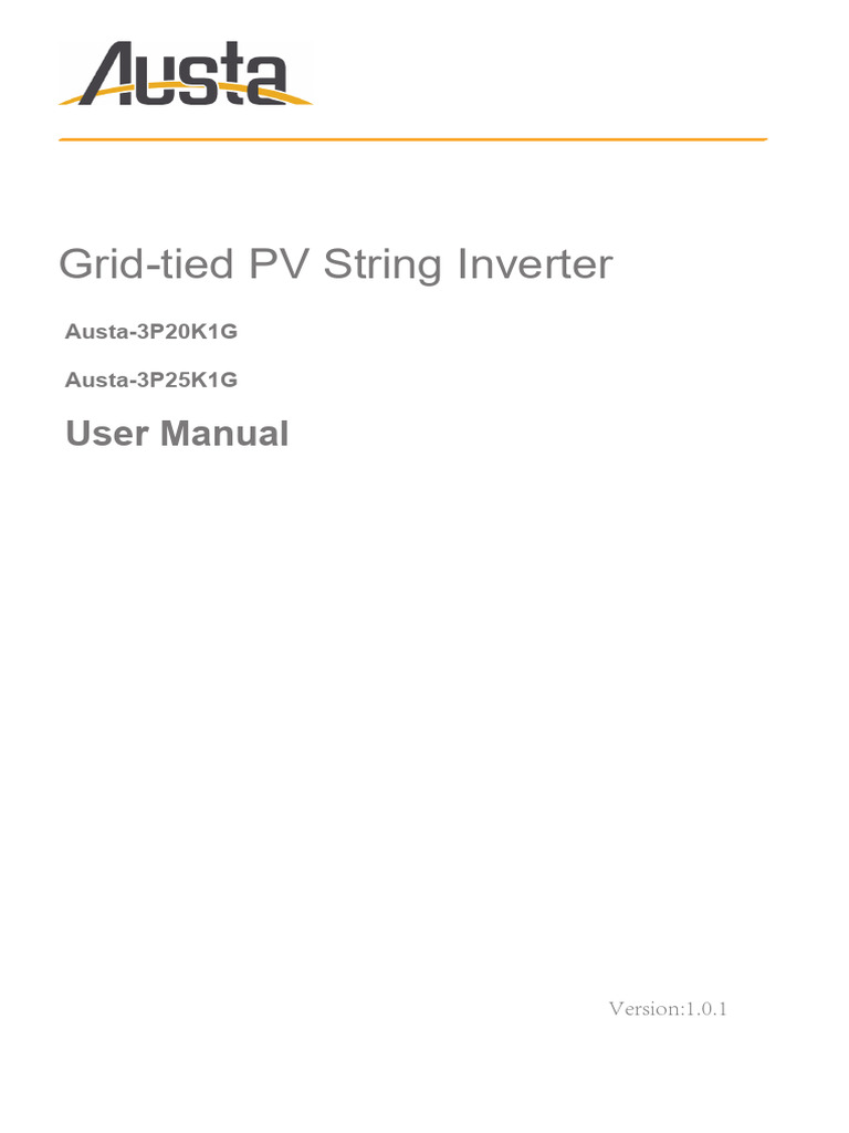 Austa-3P (20-25) K1G-user Manual | PDF | Sustainable Energy | Energy ...
