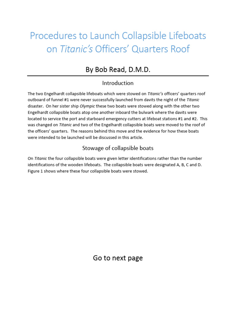 Titanic's Collapsible Lifeboat Launch Procedures | PDF | Maritime ...