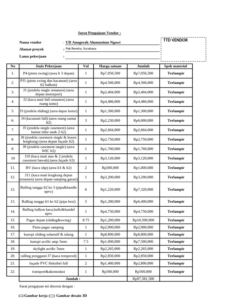 Pengajuan Vendor Oke | PDF