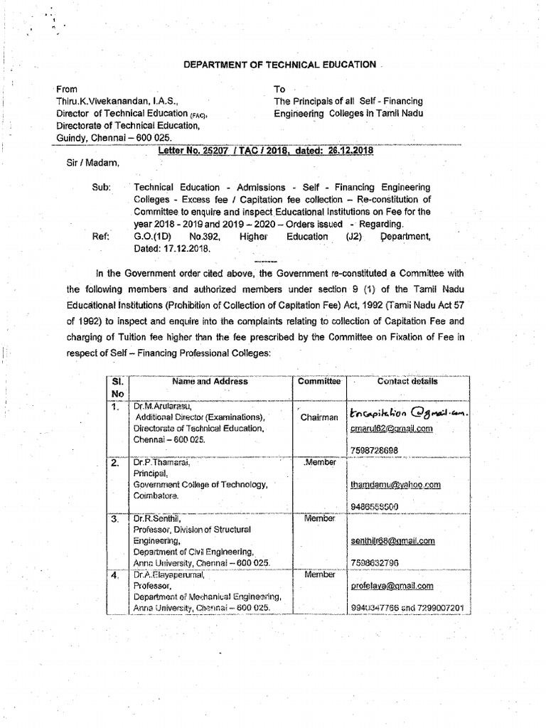 Fee Fixation Committee | PDF